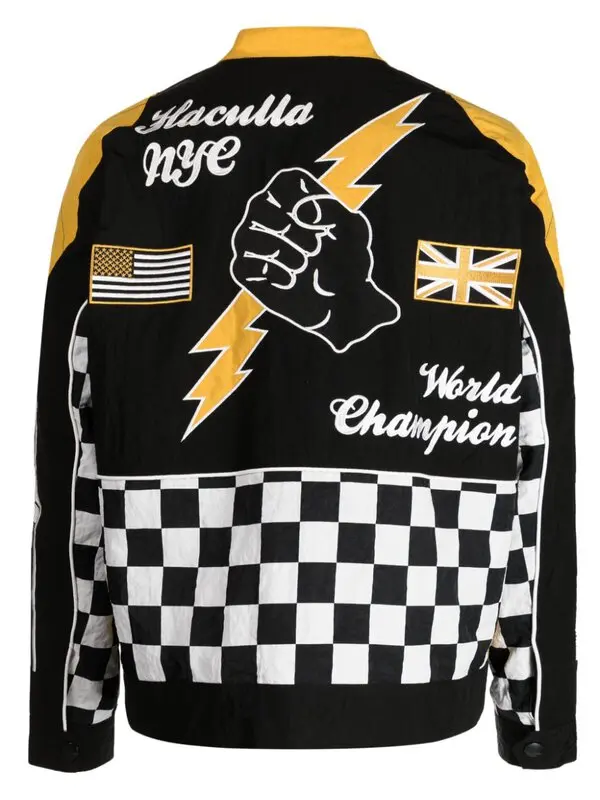 HACULLA. Graphic-print Zip-up Biker Jacket - Orange