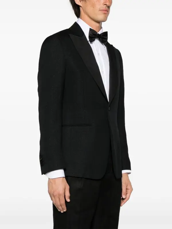 LARDINI Lurex-detail Single-breasted Blazer - Black