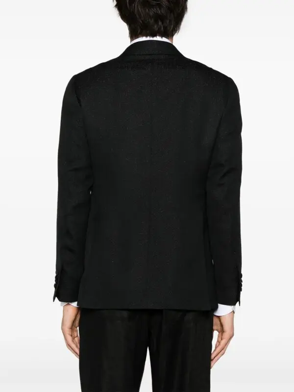 LARDINI Lurex-detail Single-breasted Blazer - Black