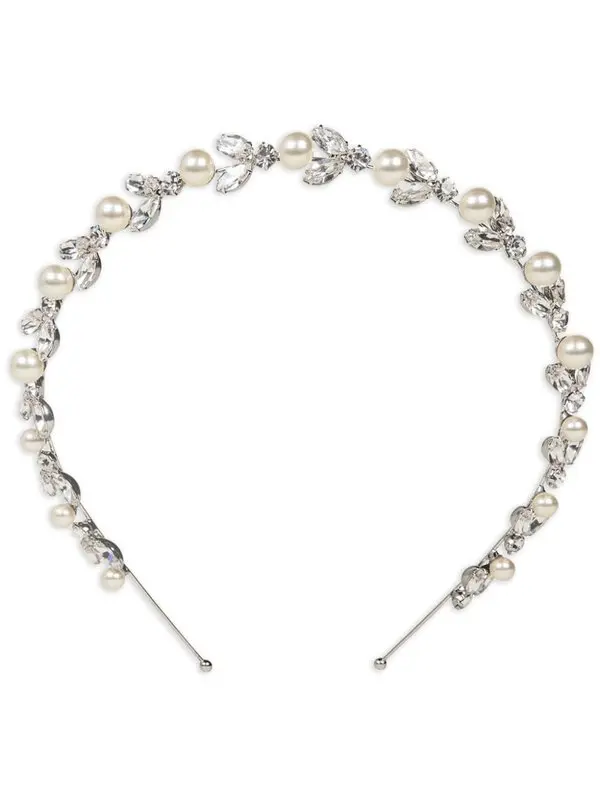 JENNIFER BEHR Kamila Crystal And Faux-pearl Headband - Silver