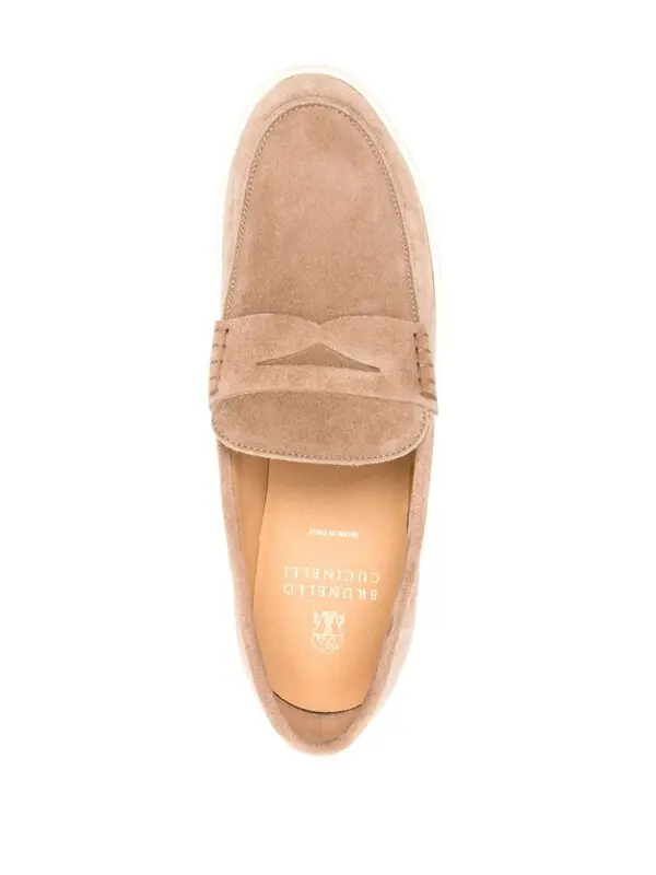 Brunello Cucinelli Suede Penny Loafers