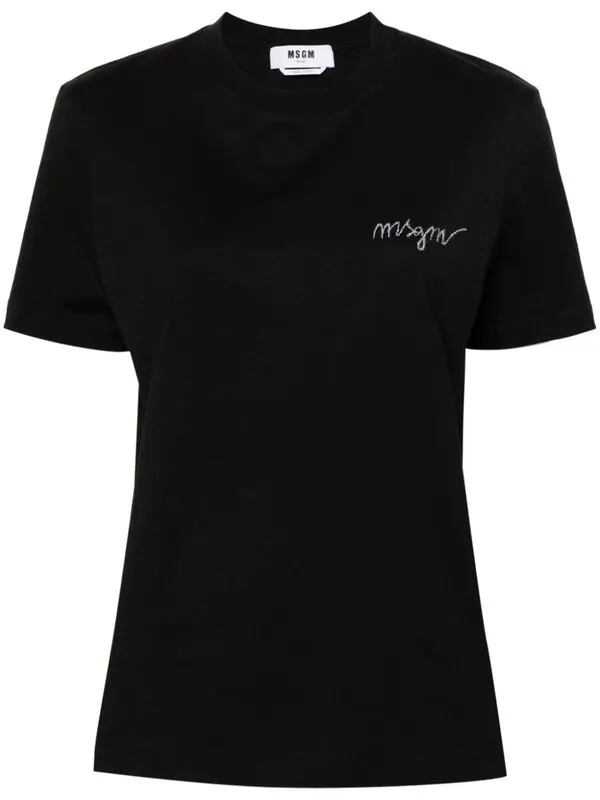 MSGM Logo-embroidered T-shirt