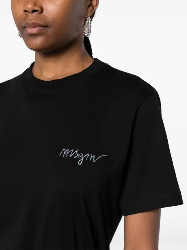 MSGM Logo-embroidered T-shirt