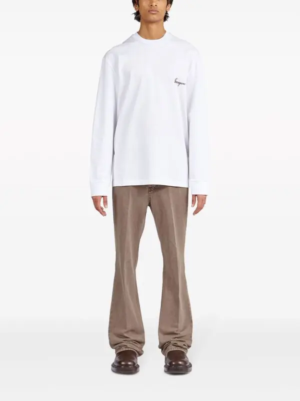 FERRAGAMO Botanical-print Long-sleeved T-shirt