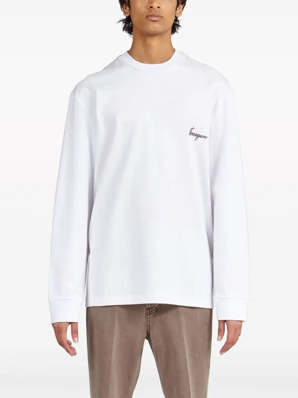 FERRAGAMO Botanical-print Long-sleeved T-shirt