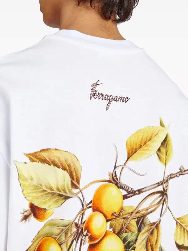 FERRAGAMO Botanical-print Long-sleeved T-shirt