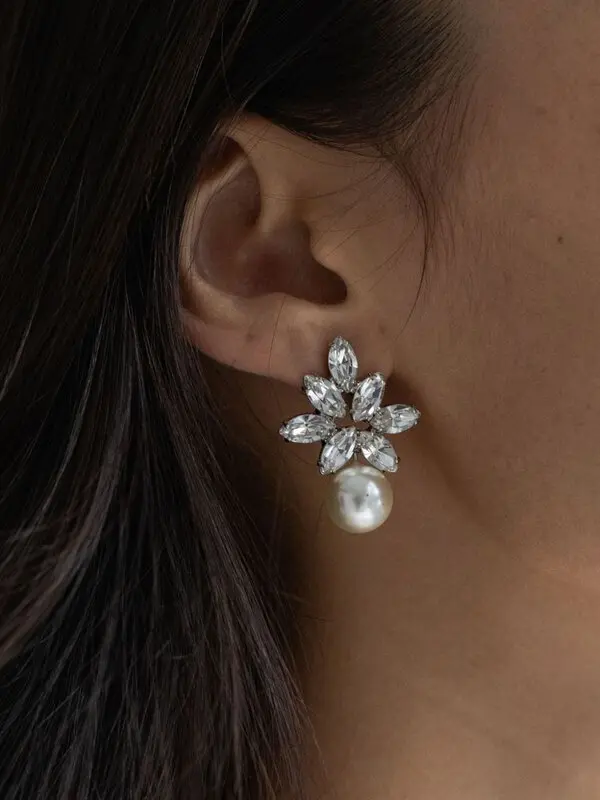 JENNIFER BEHR Liza Pearl Earrings - Silver