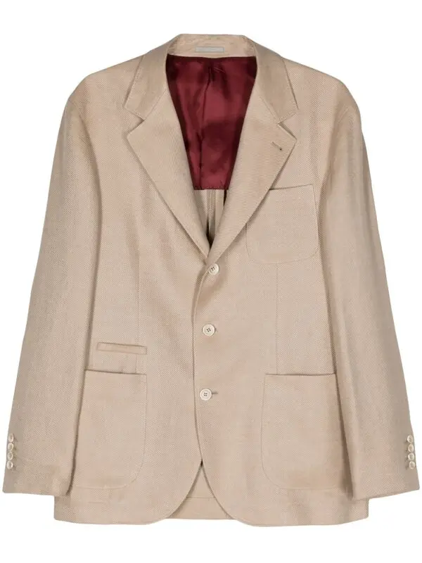 Brunello Cucinelli Linen Blend Single-breasted Blazer - Neutrals