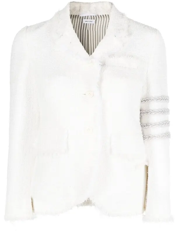 Thom Browne 4-bar Tweed Jacket - White