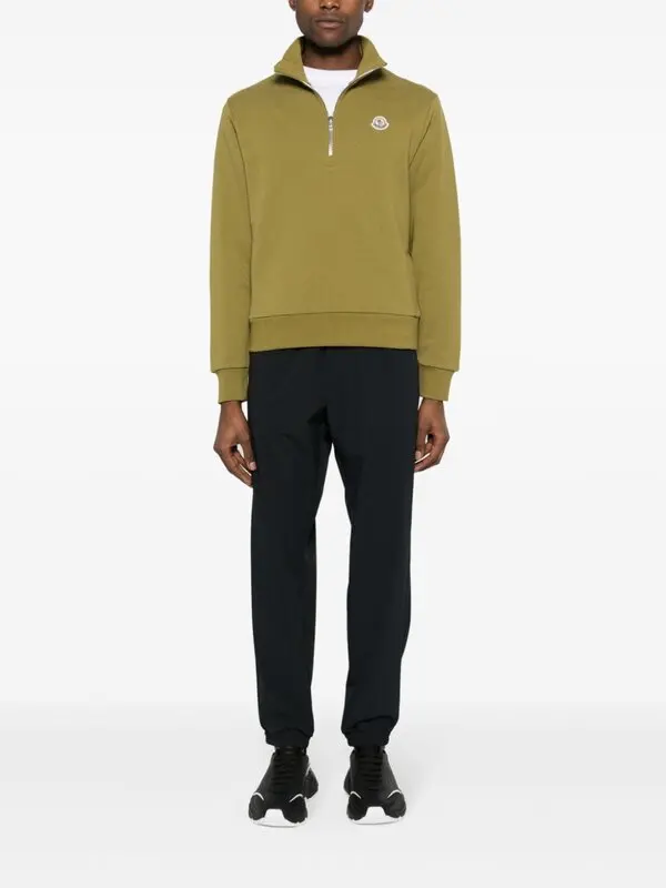 Moncler Appliqué-logo Cotton Sweatshirt - Green