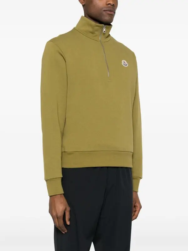 Moncler Appliqué-logo Cotton Sweatshirt - Green