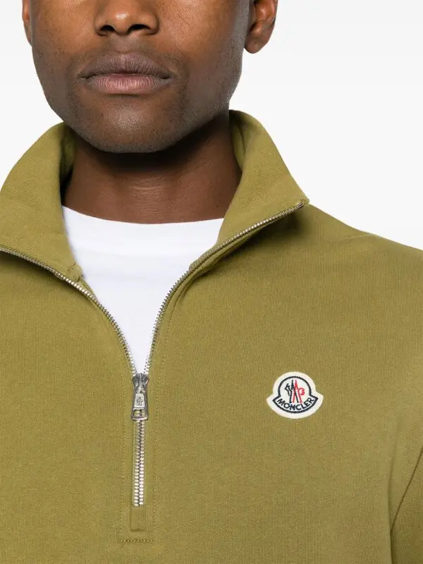 Moncler Appliqué-logo Cotton Sweatshirt - Green