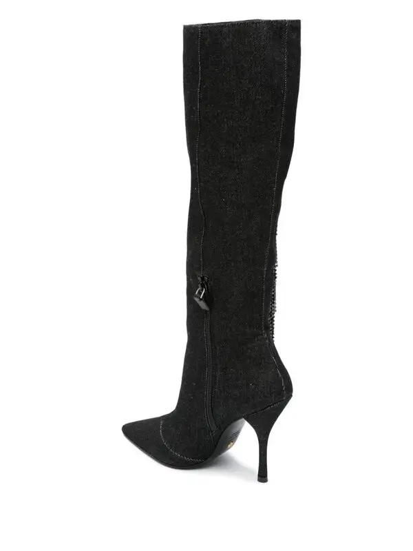 STUART WEITZMAN Crystal Fringe Knee-high Boots