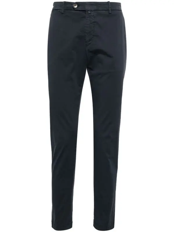 BRIGLIA 1949 Low-rise Stretch-cotton Tapered Chinos - Blue