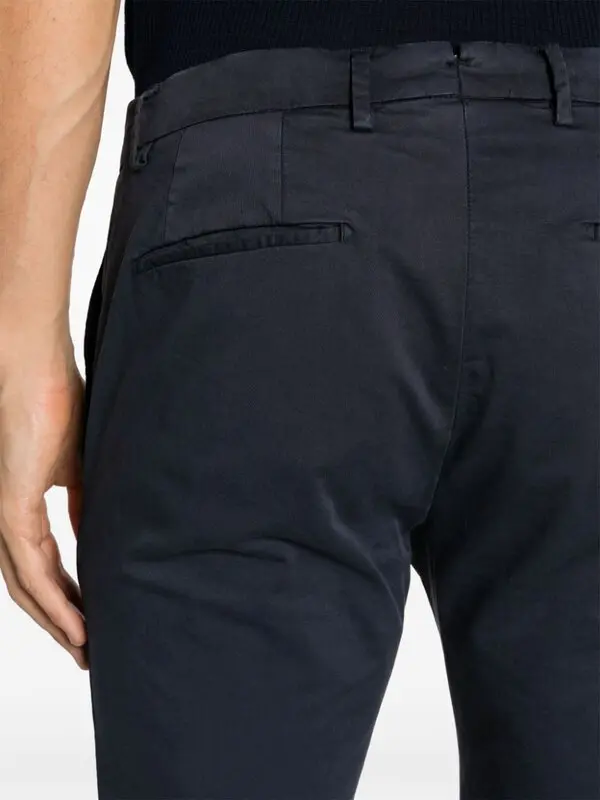 BRIGLIA 1949 Low-rise Stretch-cotton Tapered Chinos - Blue