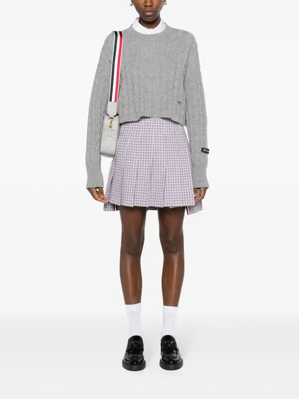 Thom Browne Check-pattern Pleated Miniskirt