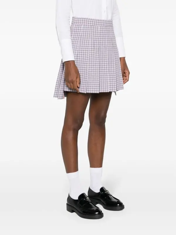 Thom Browne Check-pattern Pleated Miniskirt