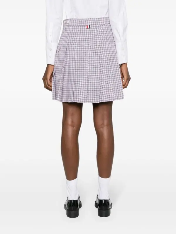 Thom Browne Check-pattern Pleated Miniskirt