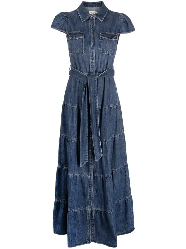 alice and olivia miranda denim dress Alice + Olivia Miranda Denim Maxi Dress - Blue