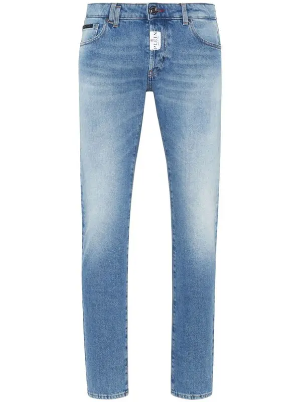 Philipp Plein Mid-rise Straight-leg Jeans - Blue