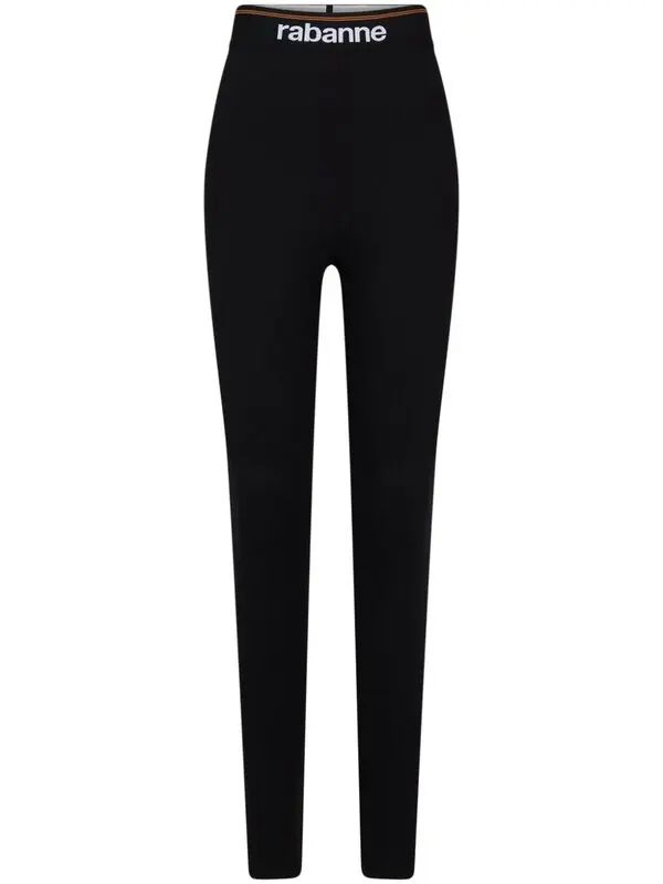 Rabanne Bodyline Logo-waistband Leggings - Black