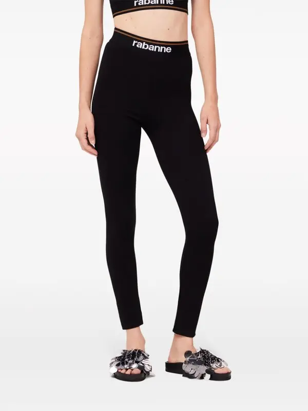Rabanne Bodyline Logo-waistband Leggings - Black