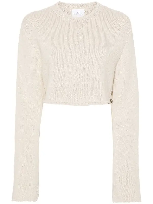 COURREGES Courrèges Logo-embroidered Cropped Jumper