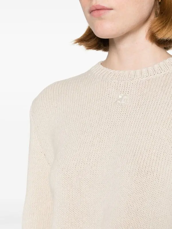 COURREGES Courrèges Logo-embroidered Cropped Jumper