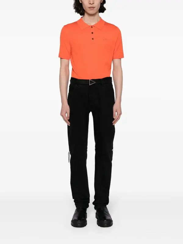 Dsquared2 Logo-embroidered Virgin Wool Polo Shirt - Orange