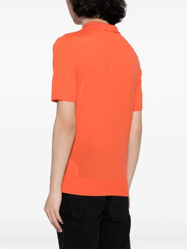 Dsquared2 Logo-embroidered Virgin Wool Polo Shirt - Orange