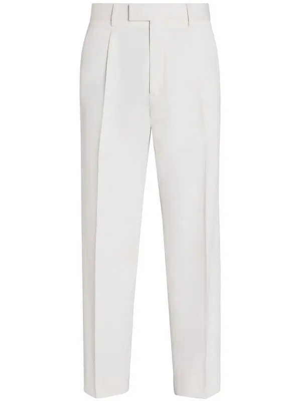Zegna Pressed-crease Tailored Trousers - White