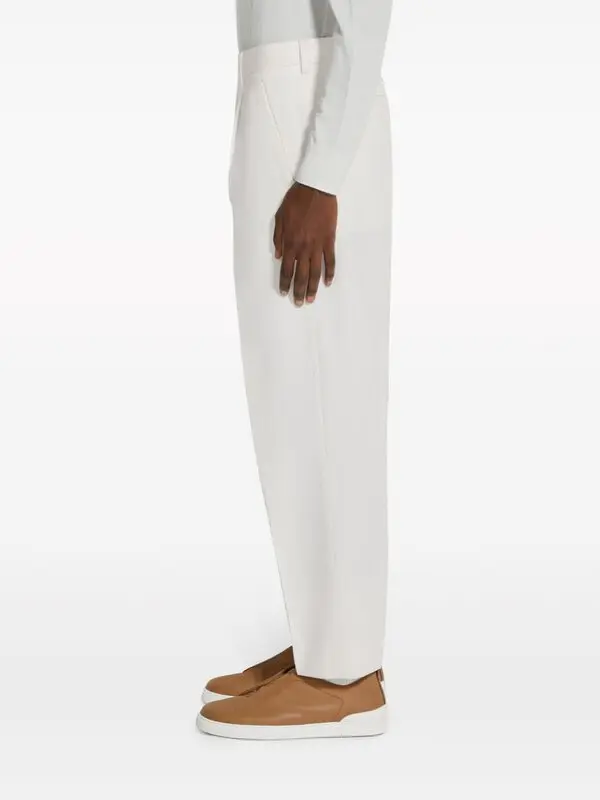 Zegna Pressed-crease Tailored Trousers - White