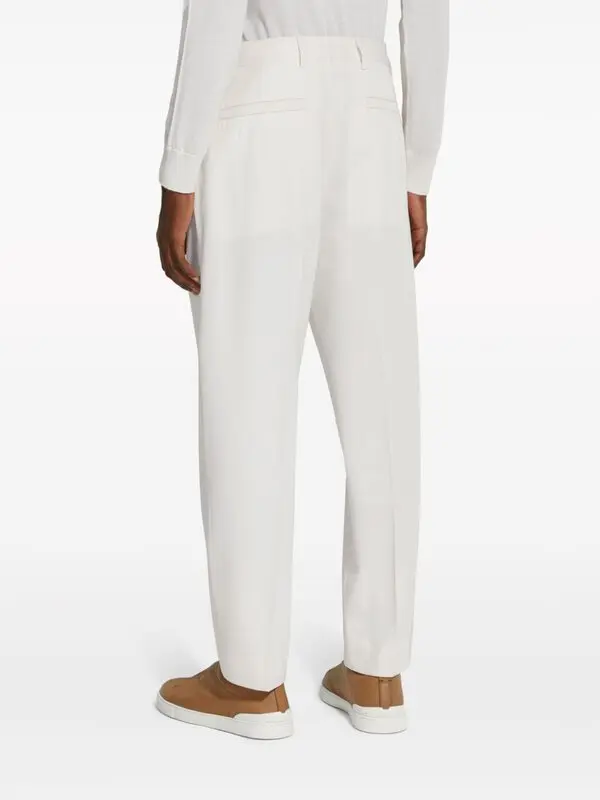 Zegna Pressed-crease Tailored Trousers - White