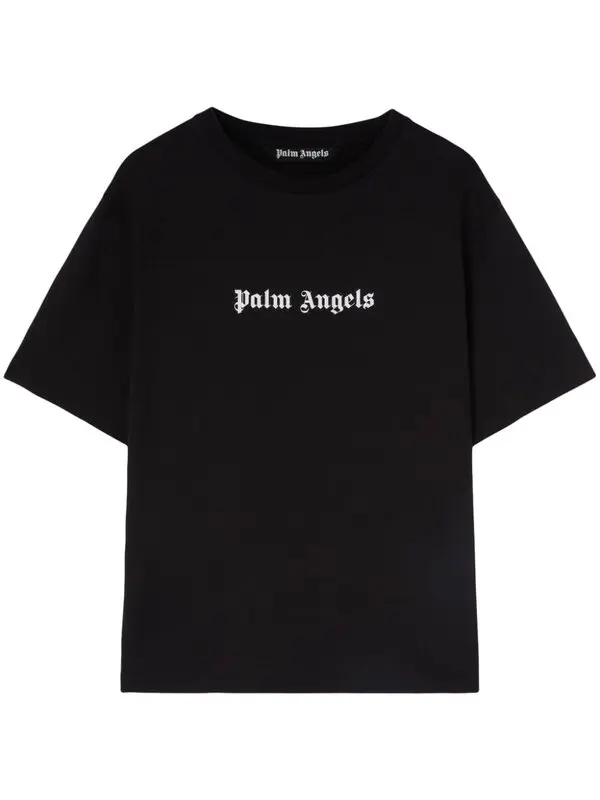 Palm Angels Logo-print Cotton T-shirt - Black