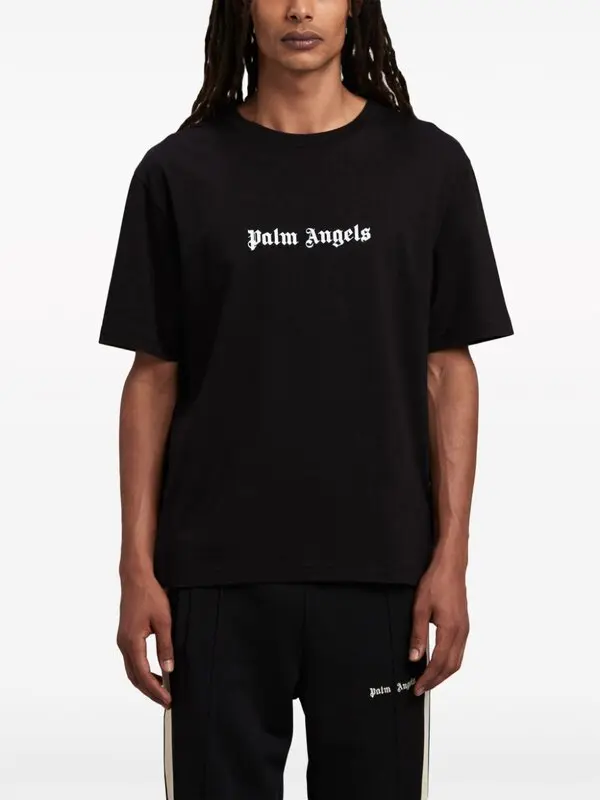 Palm Angels Logo-print Cotton T-shirt - Black