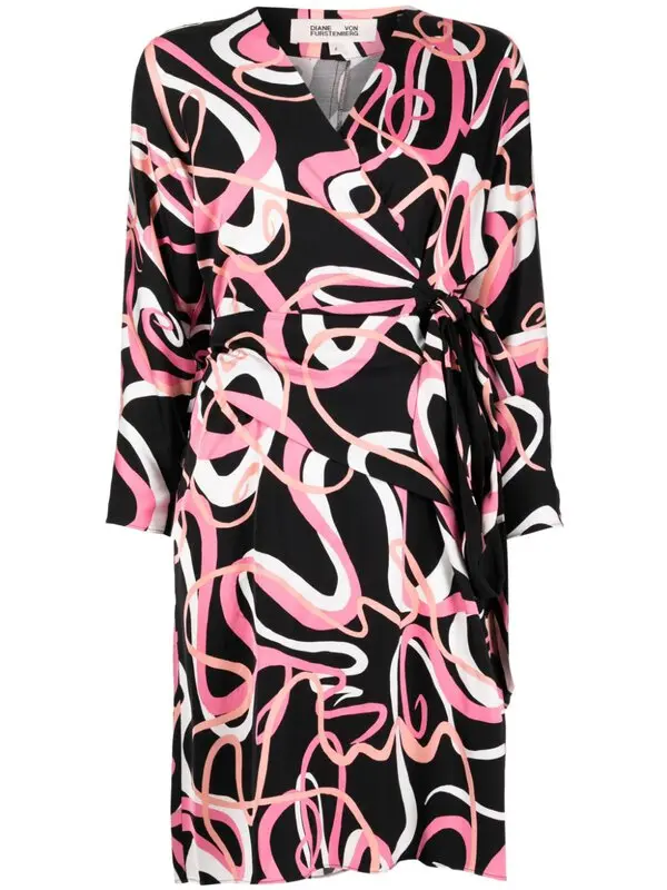 Diane Von Furstenberg Mikah Faux-wrap Midi Dress - Multicolour