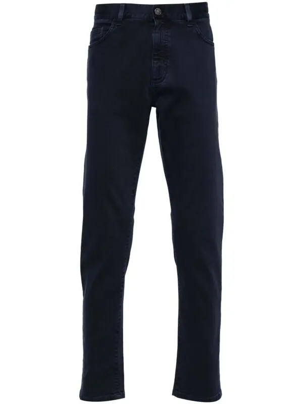 Zegna Logo Patch Mid-rise Jeans