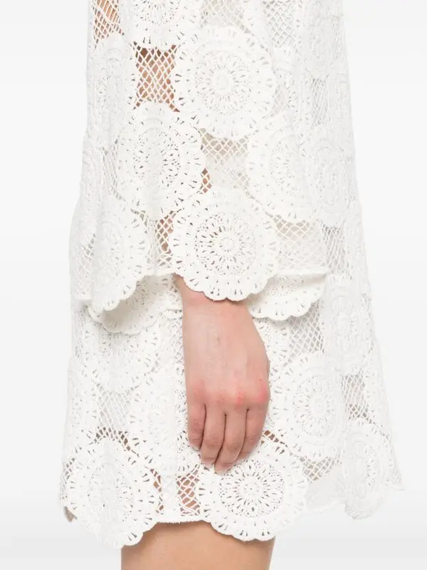 Zimmermann Junie Crochet Lace Mini Dress In White - 45% Off | Editorialist