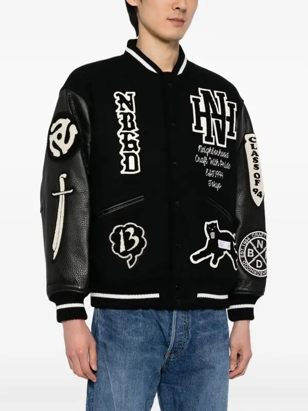 NEIGHBORHOOD Logo-patch Varsity Jacket