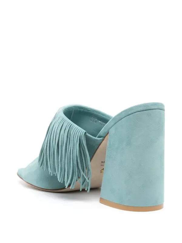 STUART WEITZMAN Tia Fringe Suede Sandals - Blue
