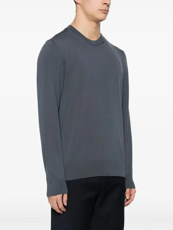 Brioni Fine-knit Wool Jumper - Blue