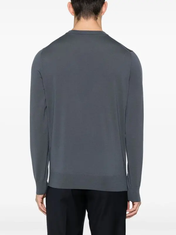 Brioni Fine-knit Wool Jumper - Blue