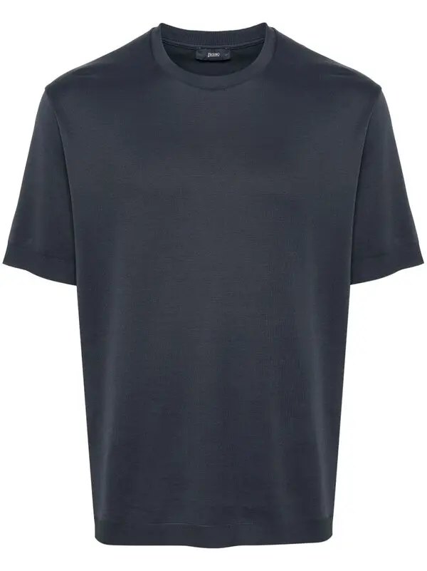 Herno Logo-plaque Knitted T-shirt - Blue