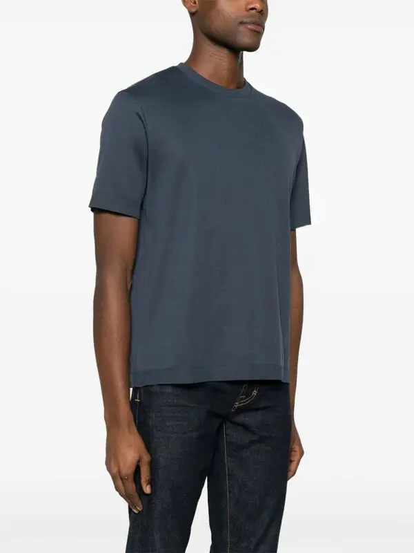 Herno Logo-plaque Knitted T-shirt - Blue