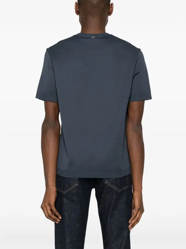 Herno Logo-plaque Knitted T-shirt - Blue