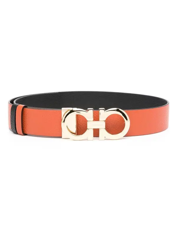 FERRAGAMO Gancini Grained Leather Belt