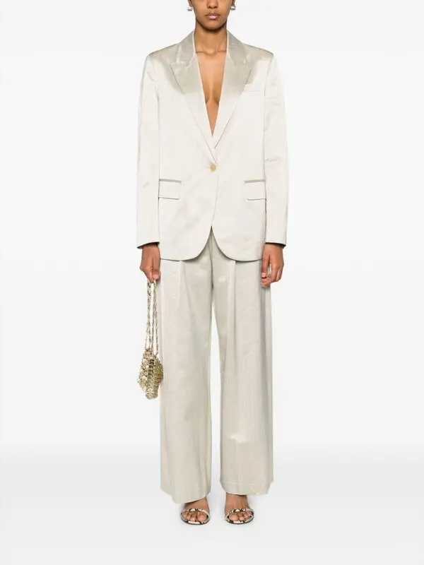FORTE_FORTE Herringbone Straight-leg Trousers - Neutrals