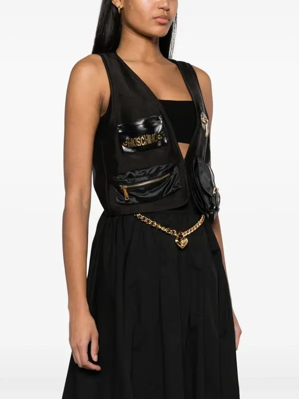 Moschino Lettering Logo-plaque Satin Gillet