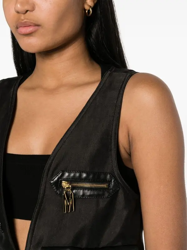 Moschino Lettering Logo-plaque Satin Gillet