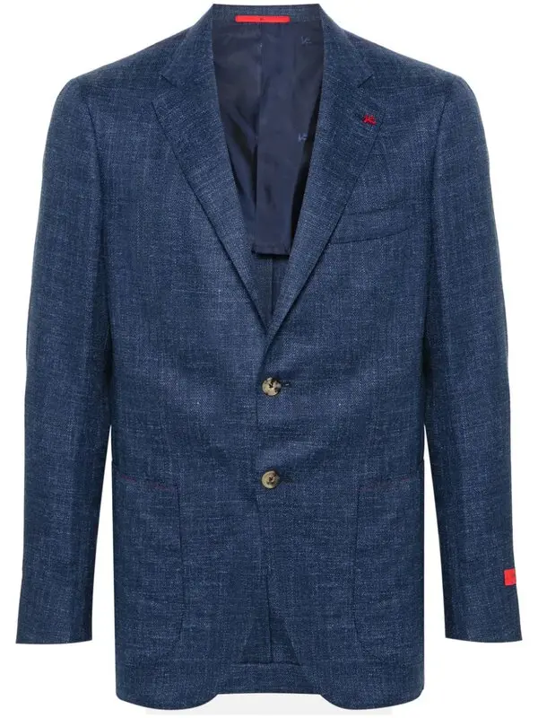 Isaia Brooch-detail Mélange Blazer